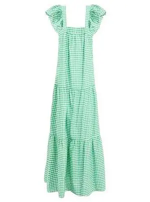 JIJIL Checked Maxi Dress - Green