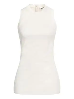 JIL SANDER Ivory Silk Top - White