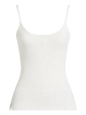 COURREGES Ribbed-knit Top - White