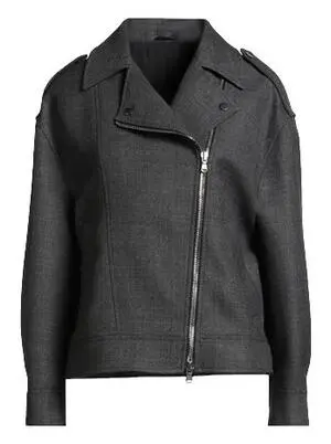 Brunello Cucinelli Virgin Wool Biker Jacket - Grey