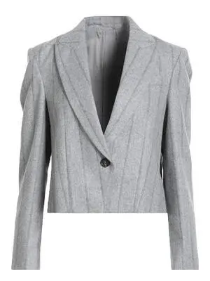 Brunello Cucinelli Light Virgin Wool-blend Striped Blazer - Grey