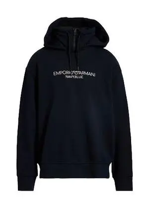 Emporio Armani Cotton-elastane Blend Sweatshirt - Navy