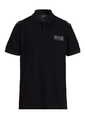 EA7 Polo Shirt Size Cotton, Polyester, Elastane - Black