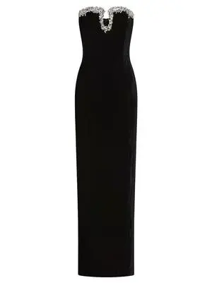 Rachel Gilbert Claudine Velvet Gown - Black