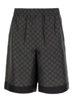 Gucci Gg Pattern Track Shorts - Grey