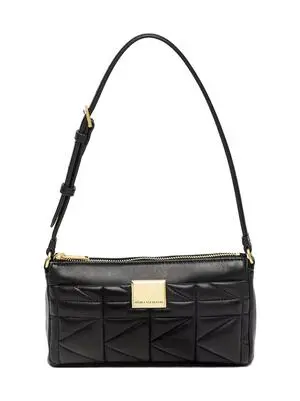 Karl Lagerfeld Quilted Shoulder Bag With Logo - Black