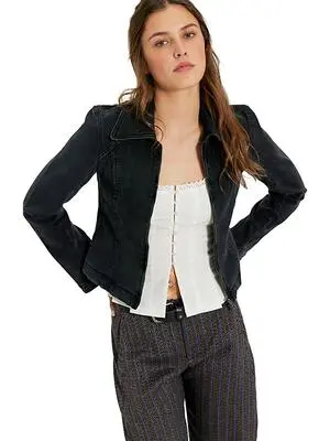 Free People We The Free River Denim Jacket - Black