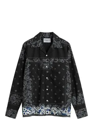 NOMARHYTHM TEXTILE Overdyed Bandana Print Shirt - Black X Blue