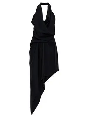 Alexander Wang Asymmetrical Wool And Mohair Dress - Black