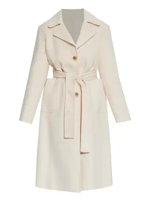 Add Wool & Cashmere Knee-Length Coat Cream