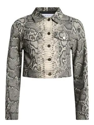 Gabriela Hearst Bronte Snakeskin-print Denim Jacket - Greyscale