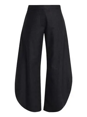 Alaïa Wool Flannel Petal Pants - Anthracite