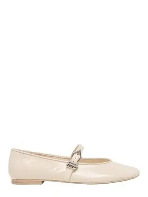 DOLCEVITA Alizza Ballerina Flats - Creme Crinkle Patent