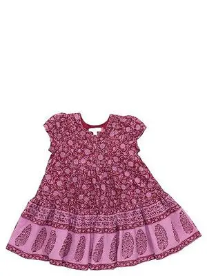 Pink Chicken Adele Dress - Burgundy Garden Floral