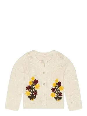 Pink Chicken Maude Sweater - Cream Flower Embroidery