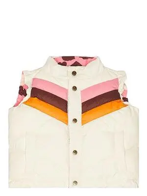 Pink Chicken Reversible Ruffle Ellis Vest - Cream Stripe