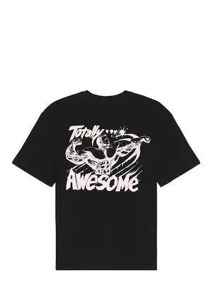 Y,IWO Totally Awesome Pocket Tee In Black - Black & Pink