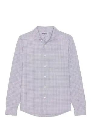 RHONE Slim Fit State Of Mind Shirt In Blue - Blue Pearl Houndstooth