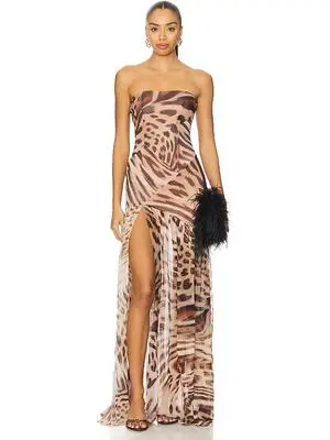 Retrofete Nicole Maxi Dress - Animal Print