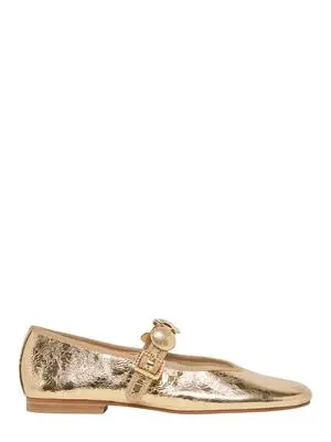 DOLCEVITA Relan Ballet Flats - Gold Distressed Leather