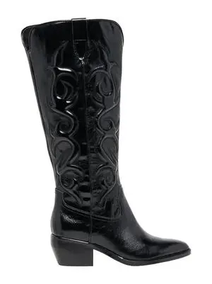 DOLCEVITA Mirla Wide Calf Boots - Black Leather