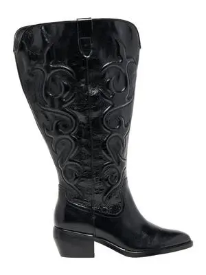 DOLCEVITA Mirla Extra Wide Calf Knee High Boots - Black Leather