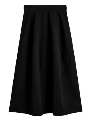 Cos Voluminous Cotton Midi Skirt Black