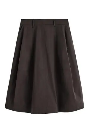 Cos Voluminous Cotton Midi Skirt - Brown