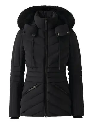 Mackage Nadia-shz Down Jacket With Shearling Trim - Black