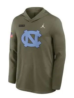 JORDAN North Carolina 2025 Military Appreciation Dri-fit Long-sleeve Hooded Top - Green