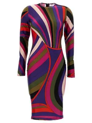 Emilio Pucci Lycra Dress With Iris Print - Multicolor