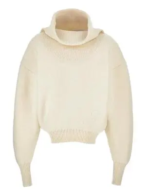 Jacquemus Balloon Virgin Wool-Cashmere Sweater White