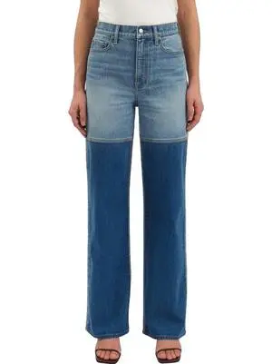 DAZE City Two-tone High-rise Straight Leg Jeans - Double Dip