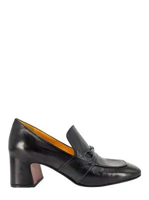 MADISON MAISON Leather Loafer With Hidden Bit Heel Black