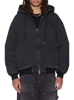 Ksubi Studded Logo Hooded Jacket - Black