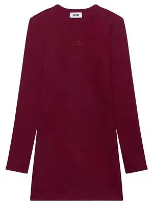 Gcds Ribbed Long-sleeve Dress - Red