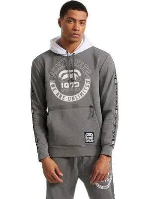 ECKO UNLTD. Printed Tape Hoodie - Marled Grey