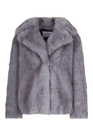 STAND STUDIO Faux Fur Jacket - Pigeon Grey