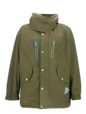 AND WANDER Reflective Hooded Jacket Green