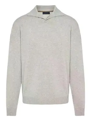 SEASE Ribbed Split-Neck Sweater