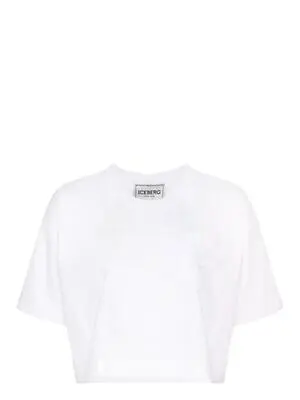 Iceberg Cropped Cotton T-shirt - White