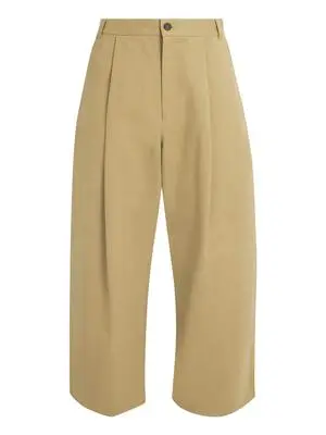 Studio Nicholson Cotton Twill Pleated Trousers Beige