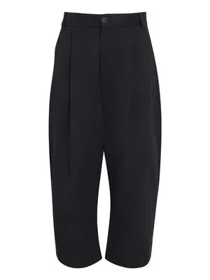 Studio Nicholson Cotton Twill Pleated Trousers Black