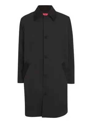 424 Leather-trimmed Trench Coat - Black