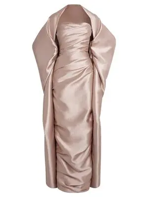 MARMAR HALIM Draped Mikado Gown - Pink