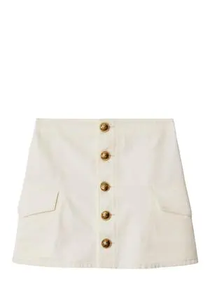 Burberry Cotton Twill Mini Skirt - White