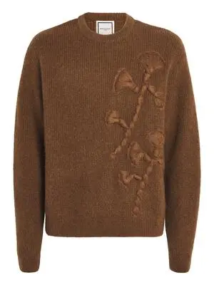 WOOYOUNGMI Mohair-wool-blend Rope-stich Sweater - Brown