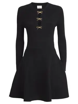 Claudie Pierlot Knit Bow-detail Mini Dress - Black