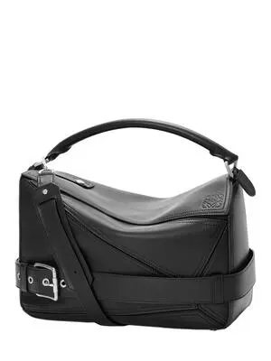 Loewe Large Leather Puzzle Biker Top-handle Bag - Black