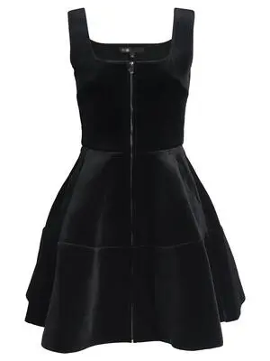 Maje Velvet Mini A-line Dress - Black